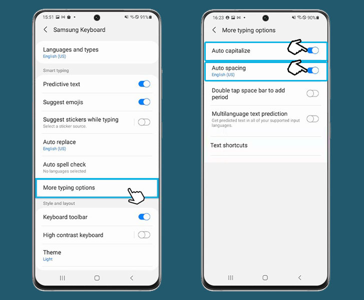 Samsung S21 Predicrive Tex Feature